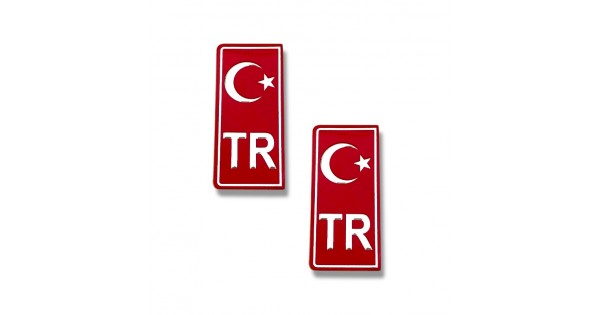 Plaka Tr 2'li Sticker (4X10 cm)